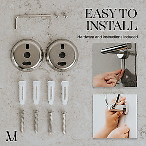 MARMOLUX ACC Bathroom Hardware Set Towel Racks 4 Pieces Hand Towel Ring Holder-Toilet Paper Holder-Towel Hook-Towel Bar Heavy Duty Wall Mount Bathroom Accessories SUS 304 Stainless Steel Mirror Finish