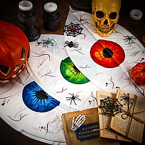 6 Pieces Halloween Inflatable Eyeball 22 Inches Halloween Theme Eyeballs Aluminum Film Crazy Inflatable Eyeball for Indoor and Outdoor Garden Yard Halloween Party Decorations, Green, Blue, Red