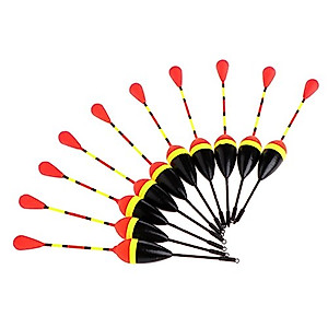 HELYZQ 10pcs Carp Fishing Floats Set Buoy Bobber Stick for Fish Tackle Vertical 8# 1.2g
