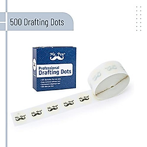 Mr. Pen- Professional Drafting Dots, 500 Pieces Drafting Dots, Art Tape, Tape Dots, Artist Masking Tape, Drafting Supplies, Architectural Dots Tape, Stationary Tape, Tape for Art and Drawing Paper