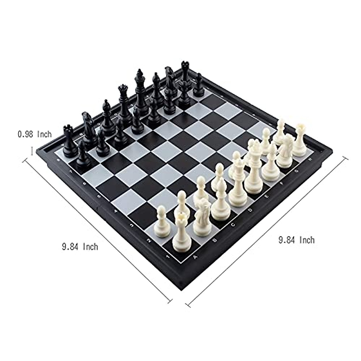DINOBROS Magnetic Travel Chess Set with Folding Board Portable Chess Board Games Gift for Kids and Adults