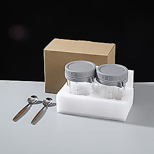 CAKRETY 2 Pack Overnight Oats Containers with Lids and Spoons, 16 oz Glass Mason Overnight Oats Jars, Large Capacity Airtight Jars for Milk, Cereal, Fruit