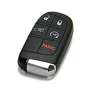 OEM Electronic 5-Button Smart Key Fob Remote Compatible with 2014-2022 Jeep Grand Cherokee (FCC ID: M3N-40821302, P/N: 68143505)