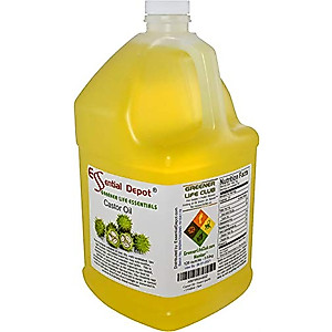 Essential Depot Castor Oil -1 Gallon - 128 oz - safety sealed HDPE container with resealable cap