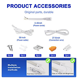 XLNYUUI Led Shop Lights, 4FT LED Shop Light 50W 6500K 7000LM Cool White,4 Foot Led Shop Lights,Led Shop Lights for Workshop 4ft,Led Lights Garage Ceiling,Plug in Led Shop Light for Warehouse(2-Pack)