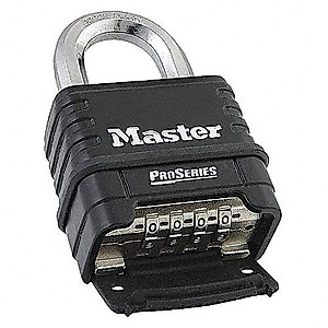 MasterLock 1178D Combination Padlock, Die Cast Body, 3 Pack Black/Silver (Keyed Different)