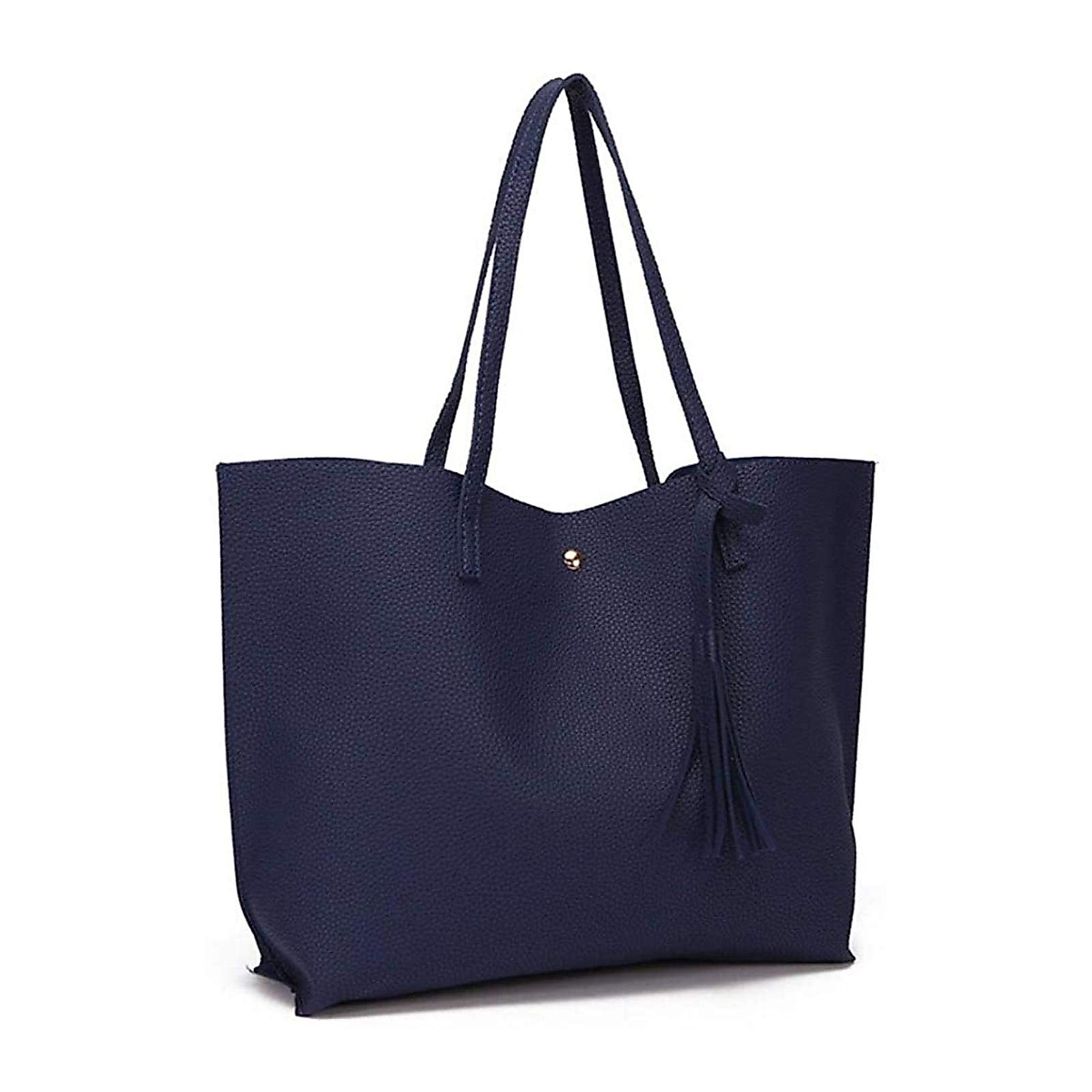 Kbinter Women's Soft Leather Tote Shoulder Bag, Big Capacity Tassel Handbag Women Large (Orange)