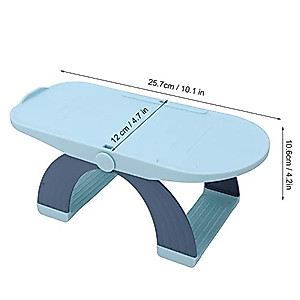 Shoe Slot Organizer 3 Level Adjustable Bridge Type Shoe Rack Space Saving Home Apartment (Blue)