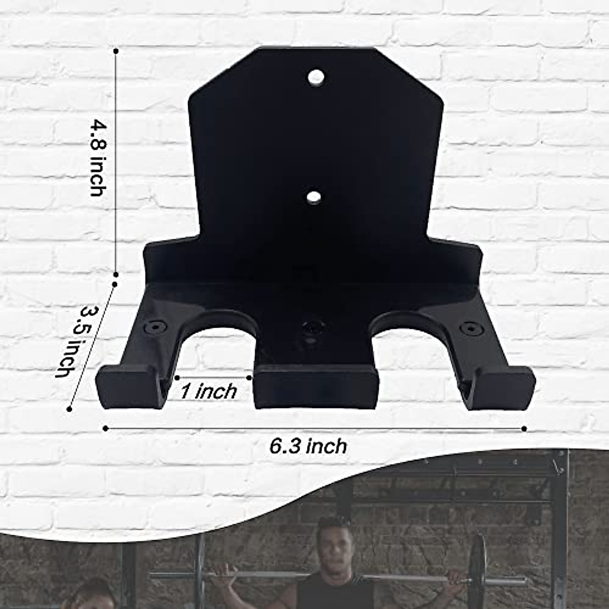 LABFROMARS Gym Heavy Duty Barbell Storage Rack Wall Mount Gym Caddy Hanger Olympic Barbell Holder for Wall Stud Home Gymfor Home and Pro,Gym Accessory Storage Resistance Bands,Jump Ropes,Lifting Belt,Barbells.