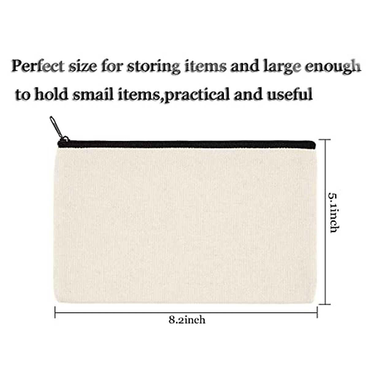 14Pieces 8 x 5 Inch Blank Craft DIY Canvas Bags with 20 Pieces 12x 10inch Black Heat Transfer Vinyl Canvas Makeup Bag Multipurpose Travel Toiletry Pouch Cosmetic Pen Bag (34Pieces…