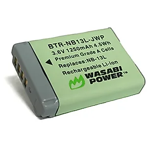 Wasabi Power NB-13L Battery for Canon PowerShot G1 X Mark III, G5 X, G7 X, G7 X Mark II, G9 X, G9 X Mark II, SX620 HS, SX720 HS, SX730 HS, SX740 HS