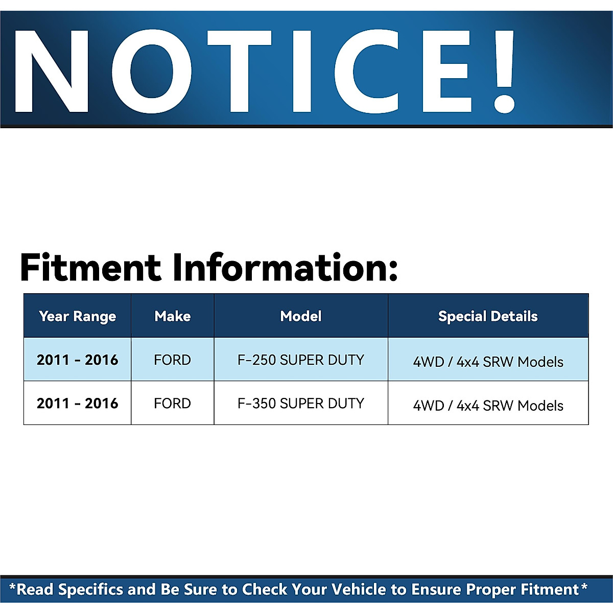 Detroit Axle - 4WD Front Wheel Bearing Hubs for Ford F-250 F-350 Super Duty 2011-2016, Replacement 2012 2013 2014 2015 F-250 F-350 Super Duty (SRW) Wheel Bearing and Hubs Assembly Set