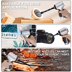 PeroBuno Electric Rechargeable Air Duster for Computer Cleaning- Mini Vacuum Portable for Car- Cordless Handheld Vacuum- Compressed Air- Keyboard Cleaner- Canned Air Spray 3-in-1