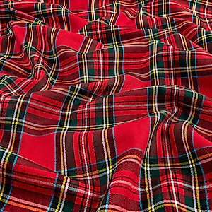 Kaufman House of Wales Lawn Plaid Red, Fabric by the Yard