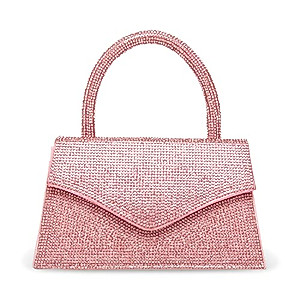 Steve Madden Womens Steve Madden AMINA Rhinestone Mini Top Handle, Pink, One Size US
