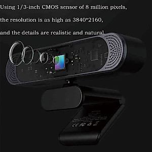 HSQMA 4K Webcam，Autofocus，2 Noise-canceling Mics & Privacy Cover, Plug & Play USB Webcam，Webcam for Laptop, Video Camera for Video Calls, Live Streaming，Meeting，Online Classes