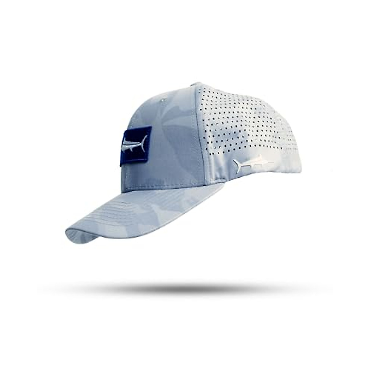 Billfish Gear White Marlin Flag Hat Lightweight Performance Headwear for Big Game Offshore Fishing, Gray Camo