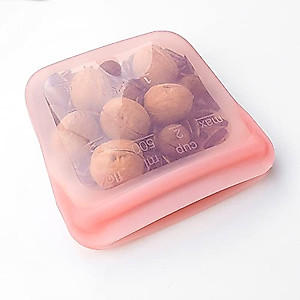 [5 Pack] Reusable Ziplock Bags Silicone Food Storage Containers | Microwave, Freezer & Dishwasher Safe | Meal Prep Containers Reusable Kitchen Locking Leak Proof Sealing Kitchen Gadgets (Multicolor)