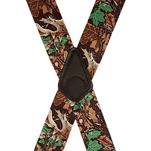 Suspender Store Camouflage Pattern Suspenders - 2-Inch Wide Elastic - X-Back - Gator Clip - 54" for 6'1" to 6'5" tall - Camo Advantage