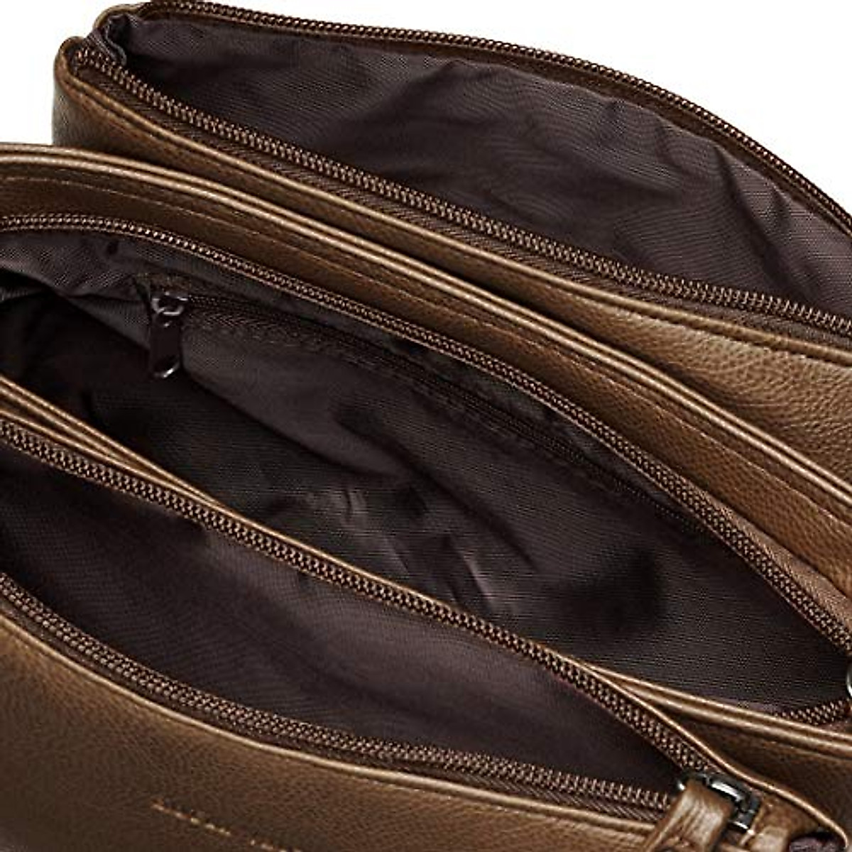 Sofia Valentino 4H70 Shoulder Bag, 3 Layers, Logo Embossed, Dark Brown