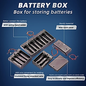 DaFuRui[7 Pack 4 Types AA Battery Holder with Switch;2Pcs 2x1.5V AA,1Pcs 3x1.5V 3 AA,2Pcs 4x1.5V AA and 2pcs 8x1.5V AA Battery Storage Box Case with Wire Leads