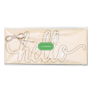 Vosarea Hello Wood Sign Cutout Hello Wooden Letter Sign DIY Block Words Sign for Wreath Home Door Wall Decor Art Decoration (35x14x0.5cm)