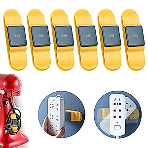 6PC Cord Organizer for Kitchen Appliances, Cord holder Storage for Sticking Sockets, Cable Organizer for Small Home Appliances, Tidy Wrap Cord for Mixer/Blender/Coffee Maker/Oven/Air Fryer (Yellow)