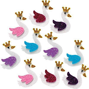 Baker Ross AX834 Swan Princess Stickers - Pack of 100, Foam Self-Adhesives, Perfect for Children to Decorate Collages and Crafts, Ideal for Schools, Craft Groups, Party Crafting, Home