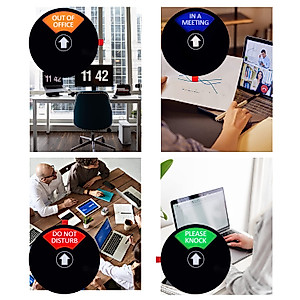 Kichwit Privacy Sign, Do Not Disturb Sign, Out of Office Sign, Please Knock Sign, In a Meeting Sign, Office Sign, Conference Sign for Offices, 5 Inch, Black