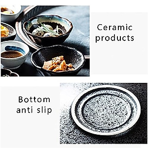 TRESORS Appetizer Plates Snack Bowls 4.1 Inch Porcelain Soy Sauce Dip Bowl Appetizer Plate Japanese Dinnerware Set Sushi Sauce Ketchup Salad Dressing Dish Salad Plates Dinner Plates (Color : C)