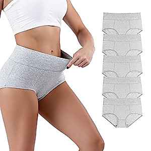 Honzadar Womens High Waist Underwear,Tummy Control briefs,Postpartum Panties,Full Coverage(Regular & Plus Size)