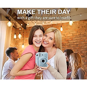 Fujifilm Instax Mini 12 Instant Film Camera (Pastel Blue), Fuji Instax Film Value Pack 30 Sheets, Protective Case, Instax Gift Bundle