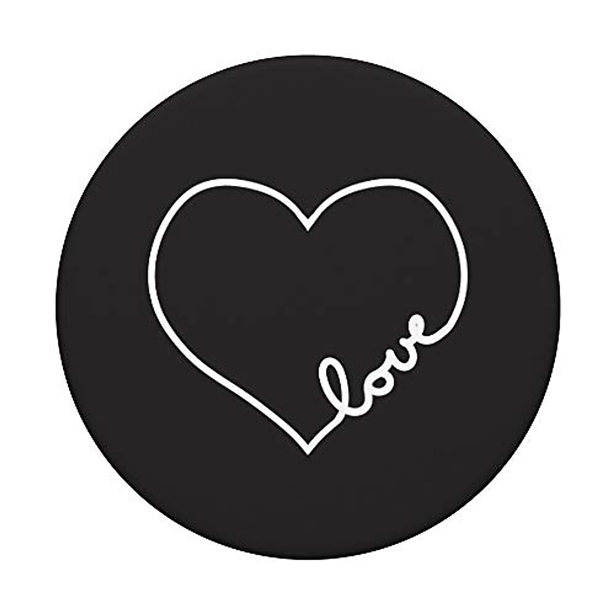 White Heart Love Black PopSockets Swappable PopGrip