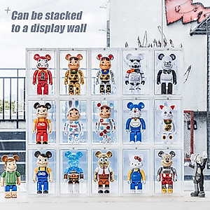 GOTO White Display Storage Case only Front Clear, Assemble Display Box, Dustproof Protection Show Case for Action Figures, Garage Kits, Legos, Collectibles, Bearbrick Toys (1 X 400%, 12L)