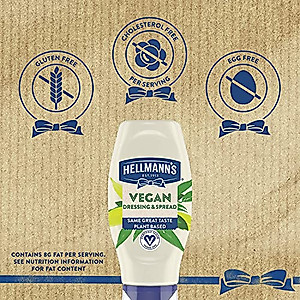Hellmann's Vegan Dressing and Spread Vegan 3 Ct for a Rich, Creamy Plant-Based Alternative to Mayo Same Great Taste, Plant Based, Free From Eggs 11.5 oz