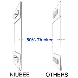NIUBEE 4x6 inch Wall Mount Acrylic Sign Holder with Double Sided Adhesive Tape for Office, Home, Store, Restaurant, No Drilling - Horizontal (6 Pack)