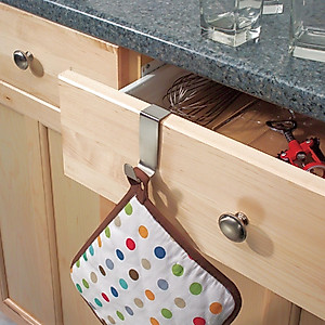 iDesign Forma Brushed Stainless Steel Over-The-Cabinet Storage Hook - 1" x 2.25" x 3"