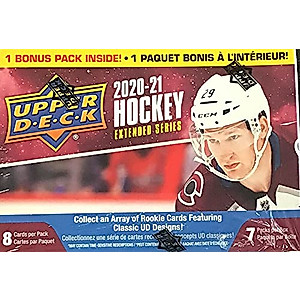 2020/21 Upper Deck Extended Series NHL Hockey Blaster Box - 7 Packs per Box - 8 Cards per Pack - Collect Young Guns Rookie Cards