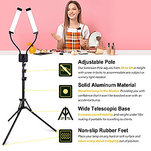 Lash Lamp for Eyelash Extensions, 5800LM Esthetician Light for Lash Extensions with Tripod Stand and Phone Holder, Lash Light for Makeup, Tattoo, Photography, Selfie, Video Recording, Filming