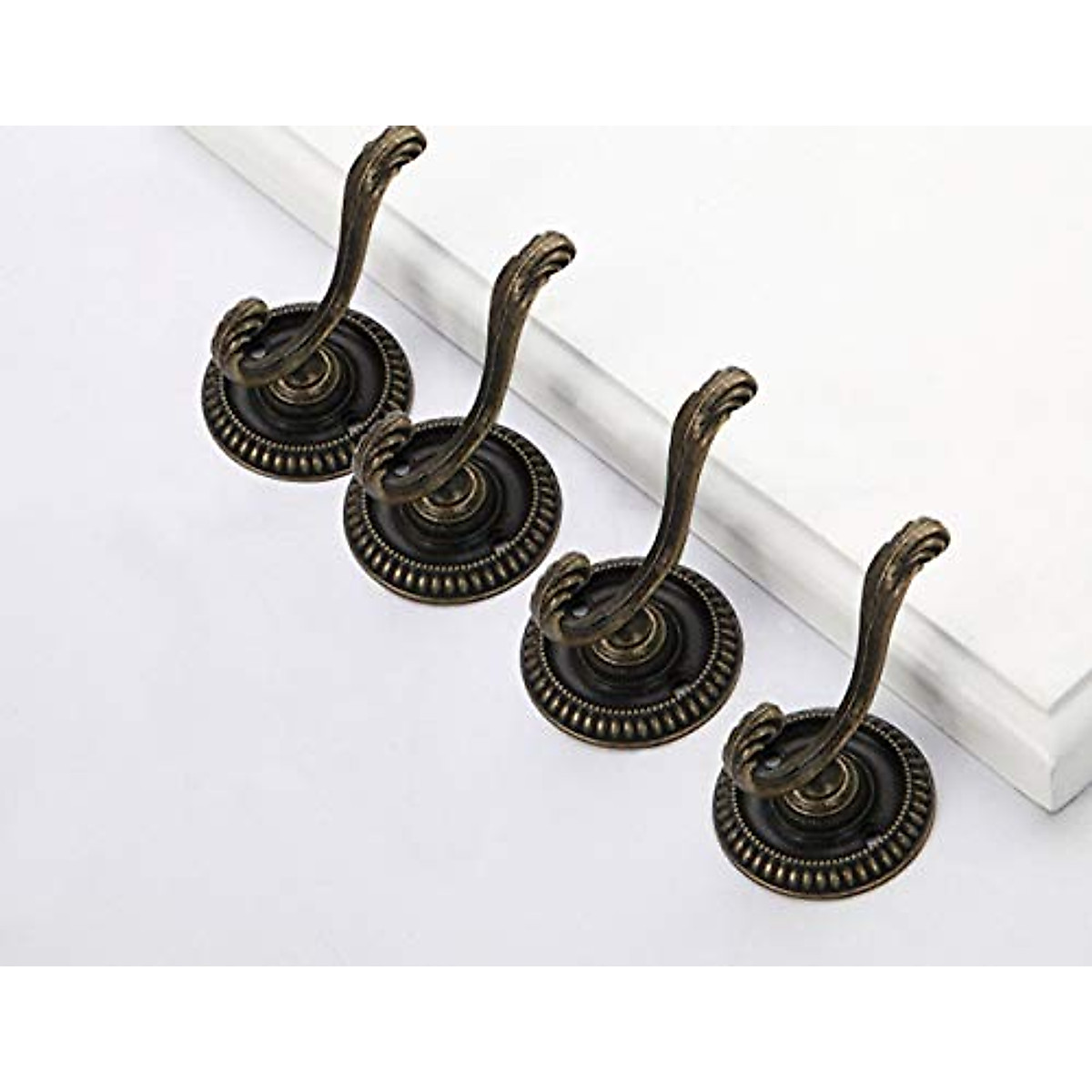 LEICHI 6Pcs Antique Bronze Coat Hooks Bedroom Hat Hook Decorative Hanger Wall Hook Purse Robe Hook Door Bathroom Towel Hooks