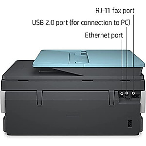 HP OfficeJet Pro 80 28e All-in-One Wireless Color Inkjet Printer, Print Scan Copy Fax, Ethernet, 20 ppm, Auto 2-Sided Printing, 4800 x 1200 dpi, Blue (Renewed)