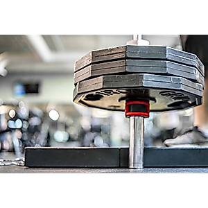 Clout Fitness Olympic Barbell Clamps Collars Quick Release Pair of Locking Weight Clips Fit 2 Inch Barbell for Weightlifting Red