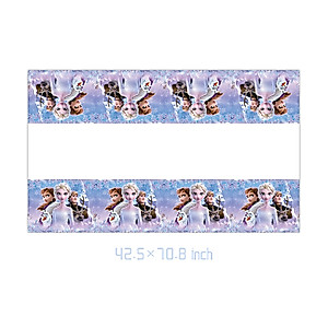 Omto 2Pcs Frozen Tablecloth Disposable Tablecover Birthday Party Supplies and Decorations for Kid Boy Baby Shower Rectangle Tables 70"X42",2 Pack