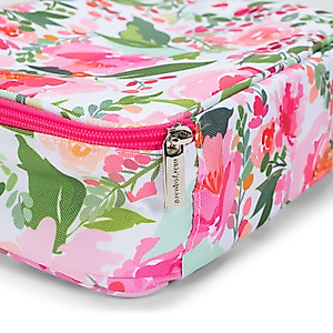 Mary Square Charlotte Floral Peony Water Resistant Soft Cooler Insulated Lunch Bag Tote