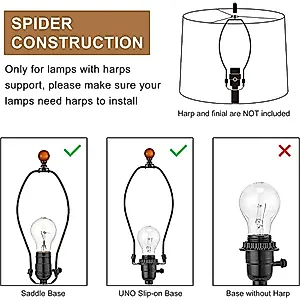 Double Drum Medium Lamp Shades Set of 2,14 Inches,Cork Leather Fabric Lampshade for Table Lamp and Floor Lamp, Hand Crafted lamp shade Spider Fitter Easy Assembly（12"x14"x10"） (Brown(without harps))