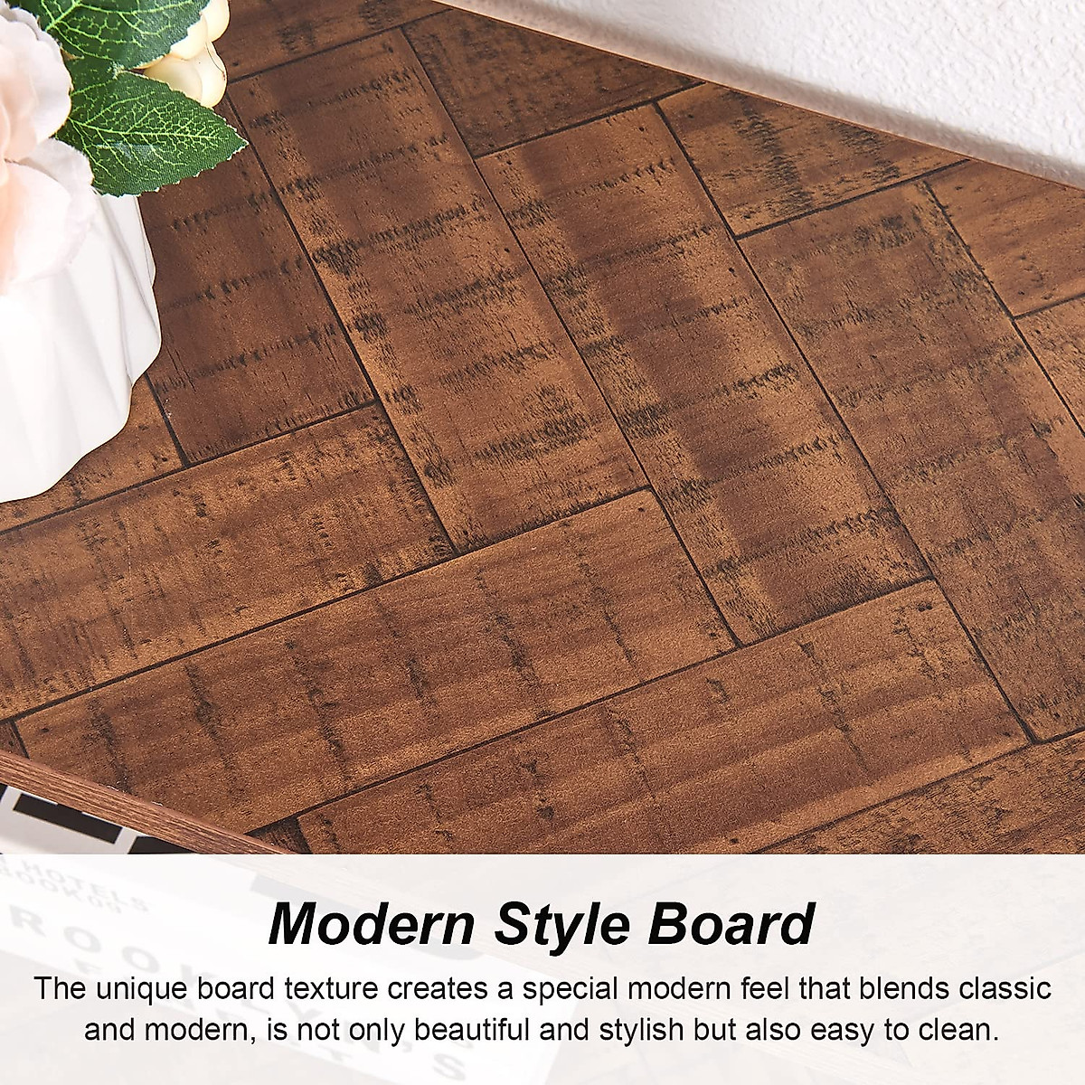 HOMISSUE Corner Bookshelf,12-Tier L Shaped Bookshelf, Double Wide Corner Wall Mount Bookcase with Metal Frame and Wood, Modern Industrial Corner Shelf for Living Room, Kitchen, Home Office Brown