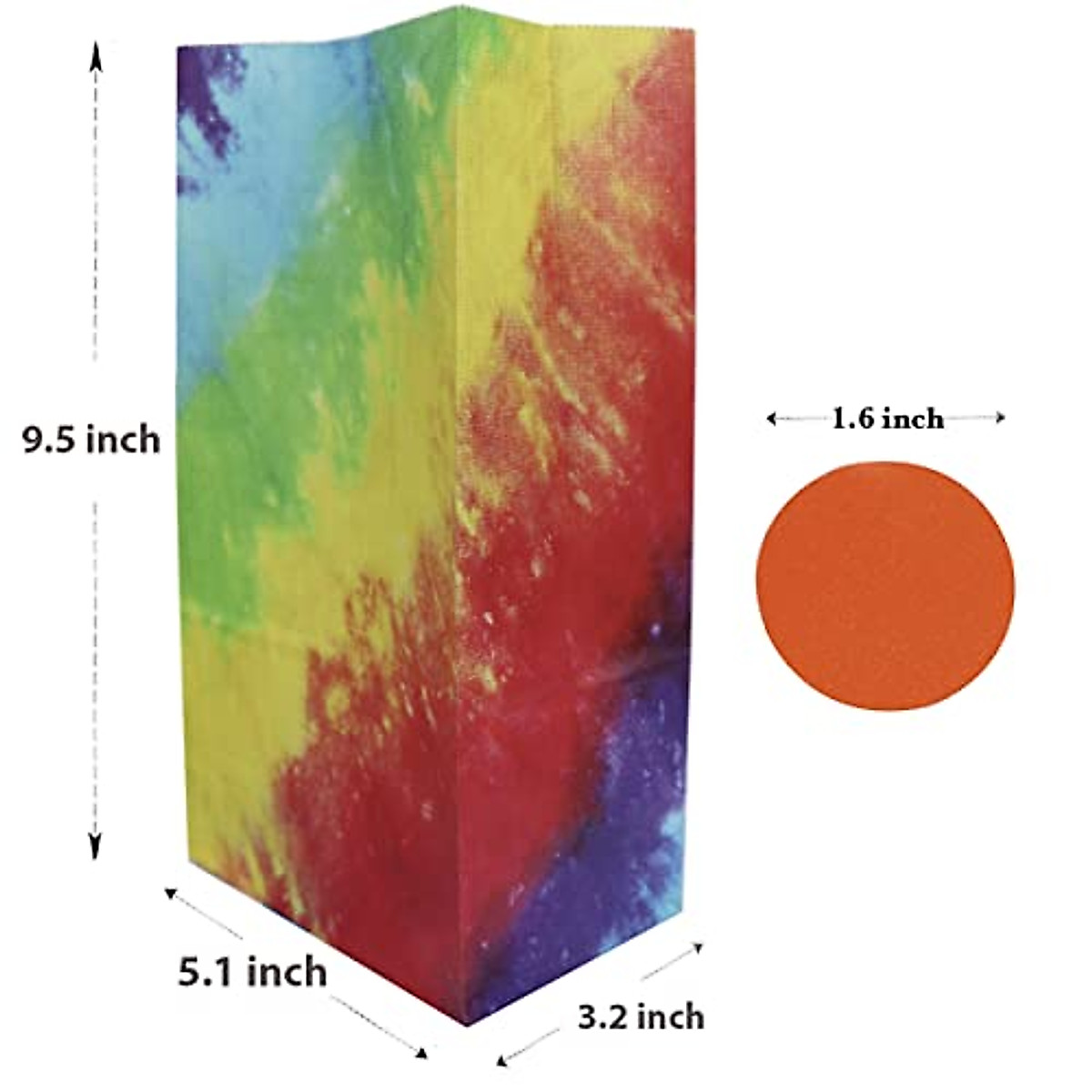 ZhaoCo 24 pcs Party Favor Paper Bags, Tie Dye Wrapped Treat Bags 5.1''x3.2''x9.5'' Party Bags Goodie bags for Kids Birthday, Baby Showers, School Lunches