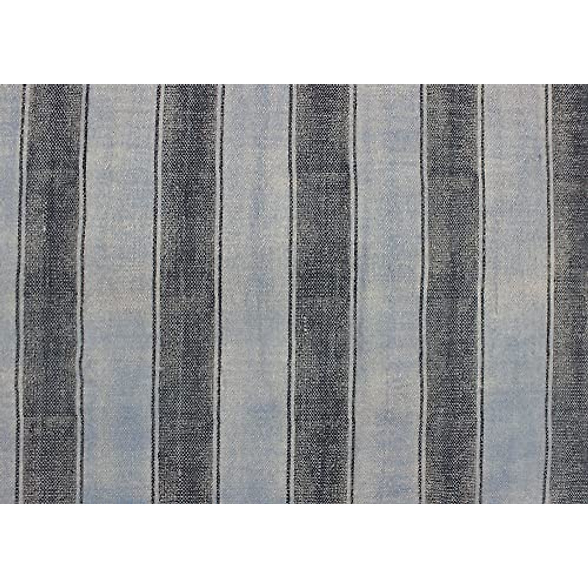 Casavani Hand Block Printed Cotton Dhurrie Striped Tassel Rug Boho Area Rug Easy Care Washable Rugs for Doormat Entryway Living Room Bedroom Hallway Balcony 6x12 Feet Runner