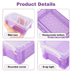 testyu Small Plastic Box, 4.3" X 2.3" X 1.5" Stackable Mini Plastic Storage Box with Lid, Clear Plastic Organizer Container for Jewelry Beads Small Crafts Items Accessories - 6 Pack