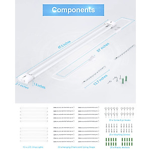 Ensenior 10 Pack Linkable Led Shop Light 4ft for Garage, 4400 High Lumens, 36W Equivalent 280W, 5000K Daylight, 48 Inch Utility shop led lights, Surface or Hanging Mount Fixtures, White, ETL Certified